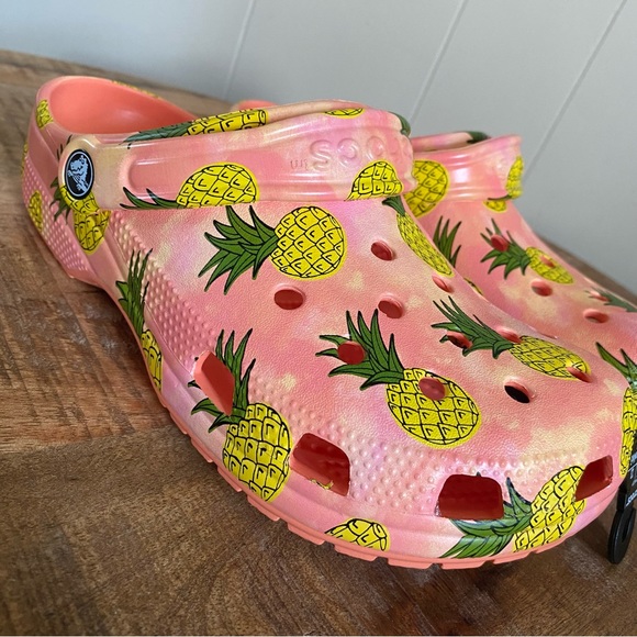 CROCS | Shoes | Crocs Classic Retro Resort Clog Pineapple Papaya Pink ...